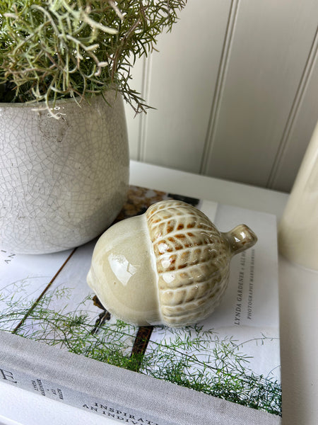 Ceramic acorn decoration 12cm – Abode
