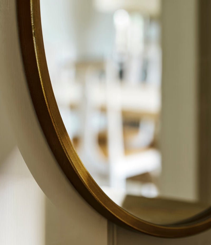 Stanmore round gold brass bronze fob top mirror 40cm and 60cm – Abode