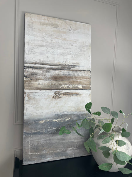Linear neutral canvas hand finished – Abode