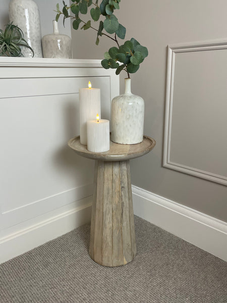 Danaway white wash wood edge side table – Abode