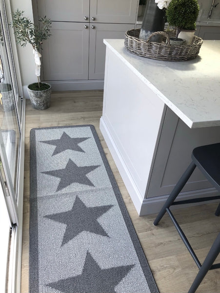 Store seconds grey star runner mat 67cm x 200cm – Abode